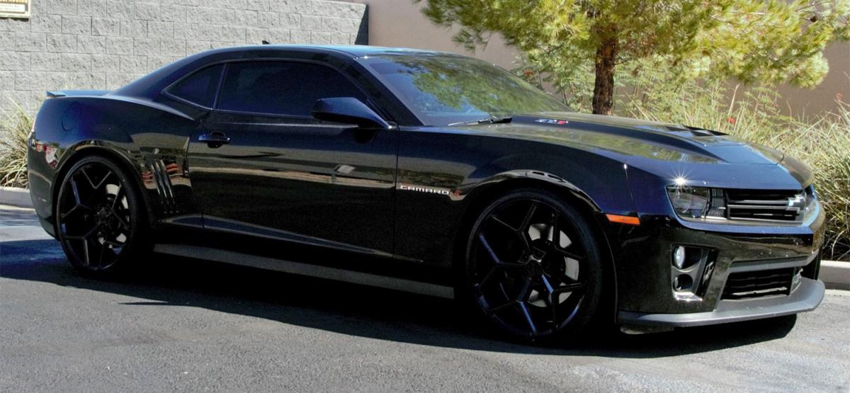 22 Inch Staggered MRR M228 Camaro Z28 Replica Wheels Gloss Black on a ...