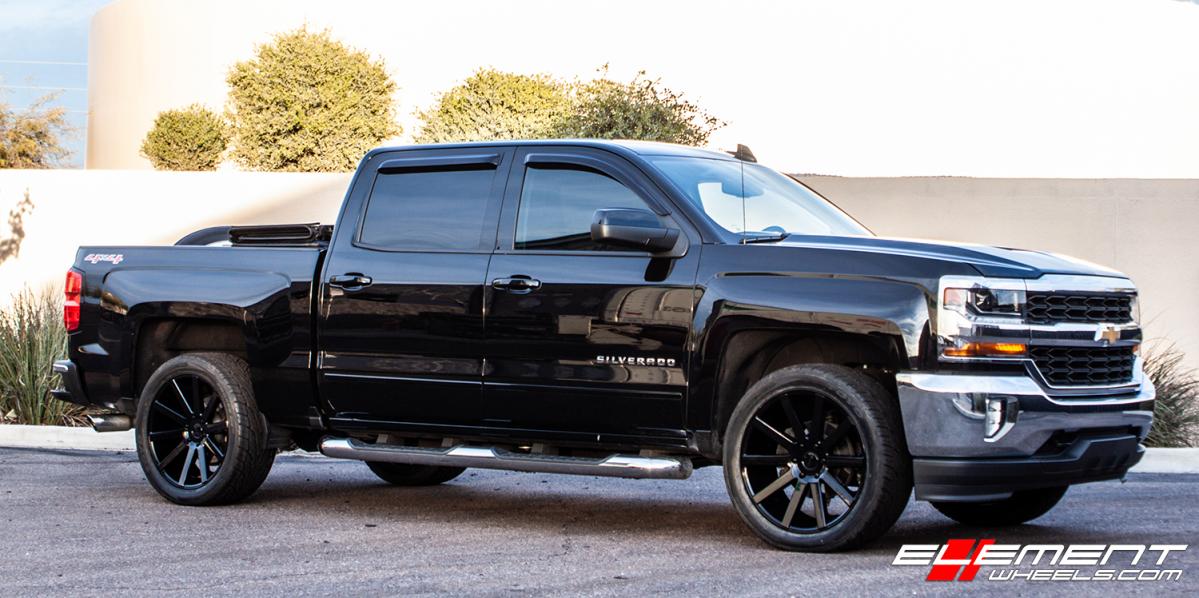 22 inch Dub Shot Colla Gloss Black S219 on 2017 Chevrolet Silverado ...